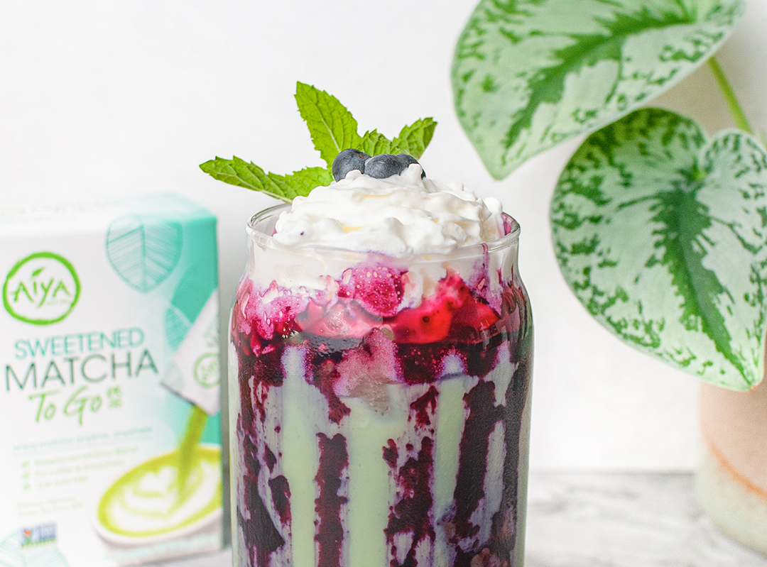 Matcha Blueberry Latte