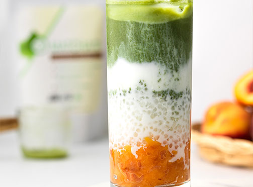 Matcha Peach Sago Drink